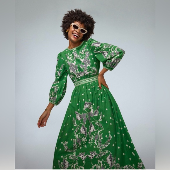 Max Studio | Dresses | Nwt Max Studio Kelly Green Maxi Floral Print ...